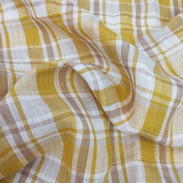 Yellow Plaid Fabric - Etsy