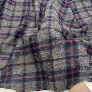 Plaid Mohair Wool Fabric by the Yard - Etsy