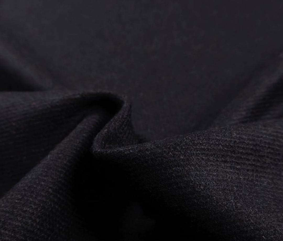Black Twill Wool Fabric by the Yard - Etsy