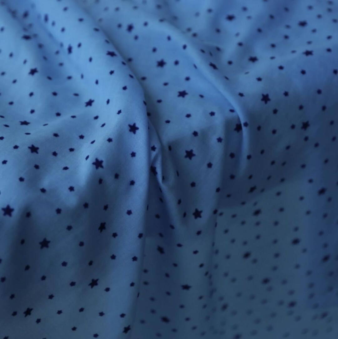 Stars Flocking Cotton Fabric by the Yard - Etsy