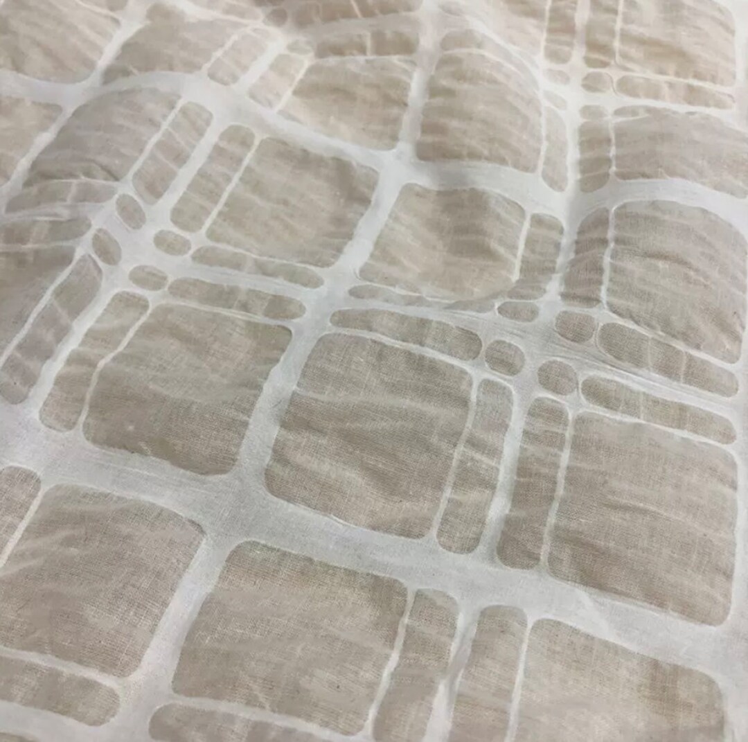 Textured Plaid Linen Ramie Fabric by the Yard - Etsy