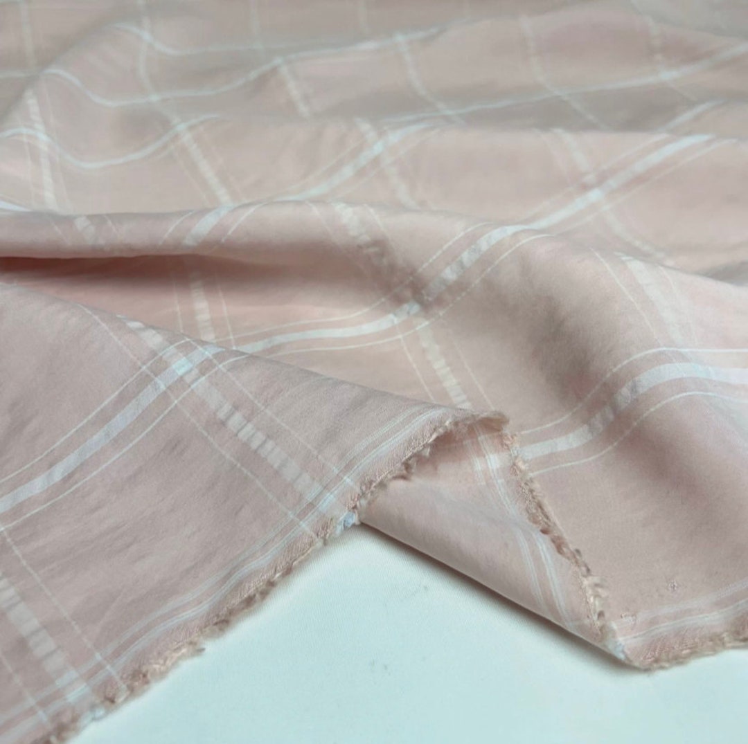 Plaid Cupro Fabric by the Yard - Etsy