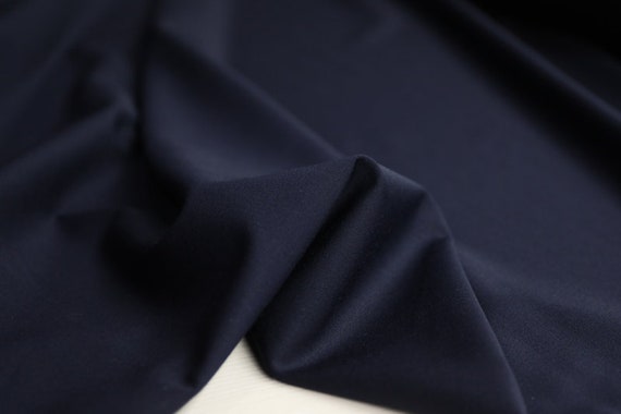 Navy Blue Worsted Wool Fabric by the Yard | Etsy
