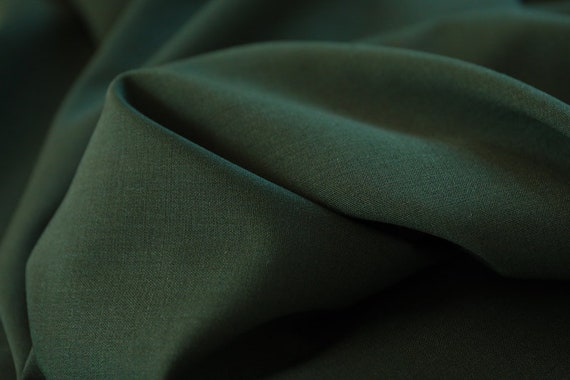 Green Worsted Wool Fabric by the Yard | Etsy