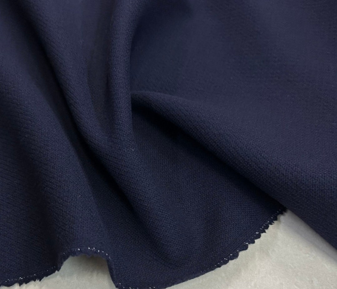 Navy Wool Fabric by the Yard - Etsy