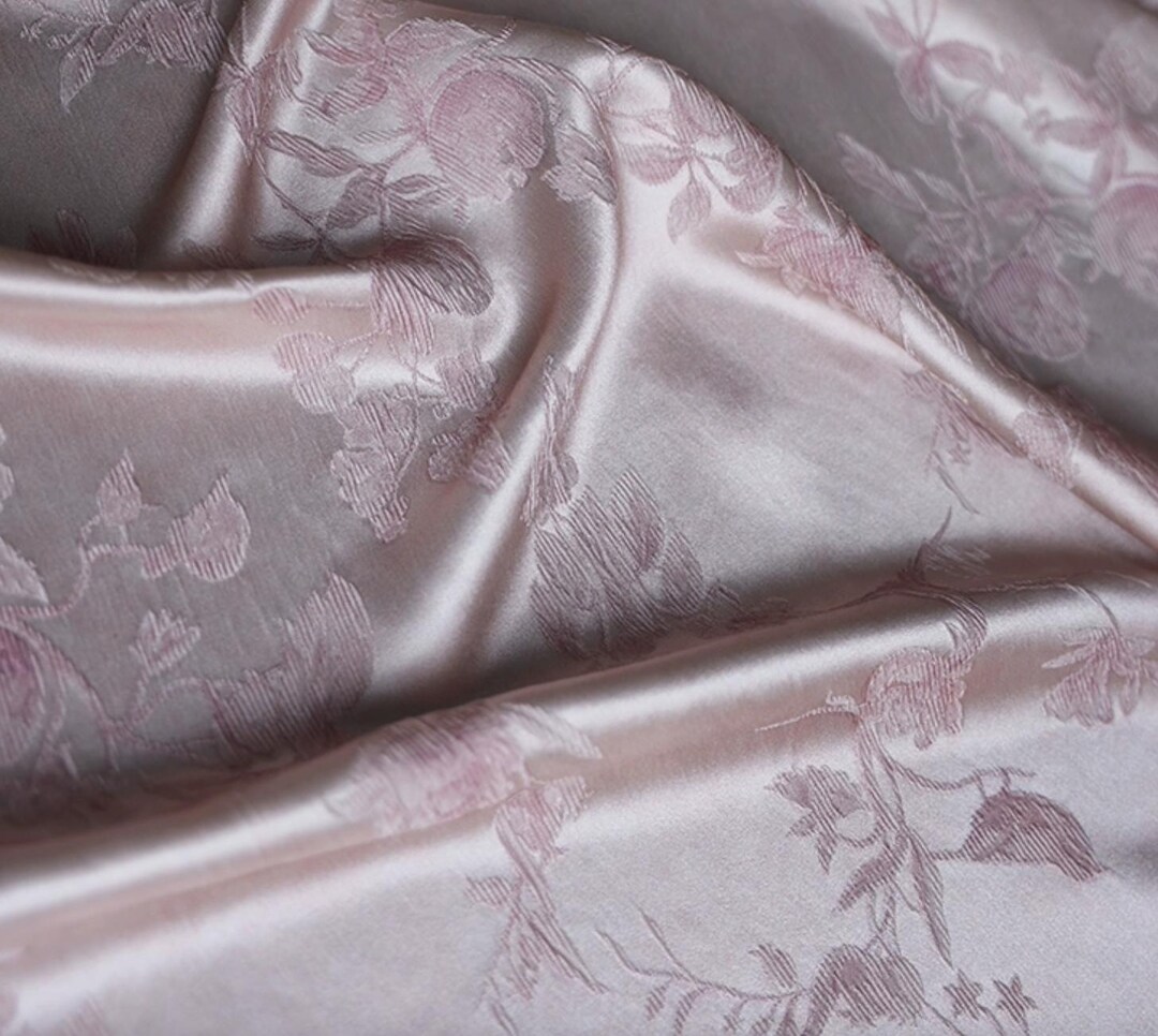 Jacquard Silk Fabric, Floral Embossed Silk Fabric by the Yard - Etsy