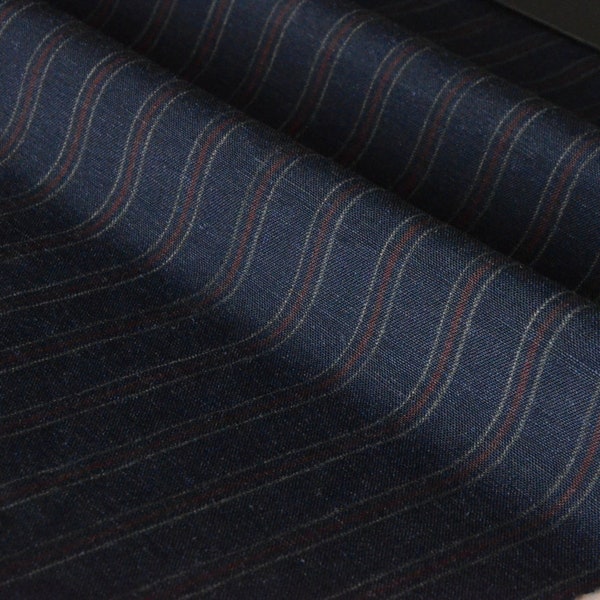 Striped Lightweight Wool Fabric - Etsy