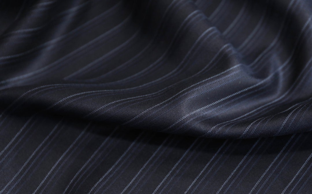 Striped Worsted Wool Fabric by the Yard - Etsy