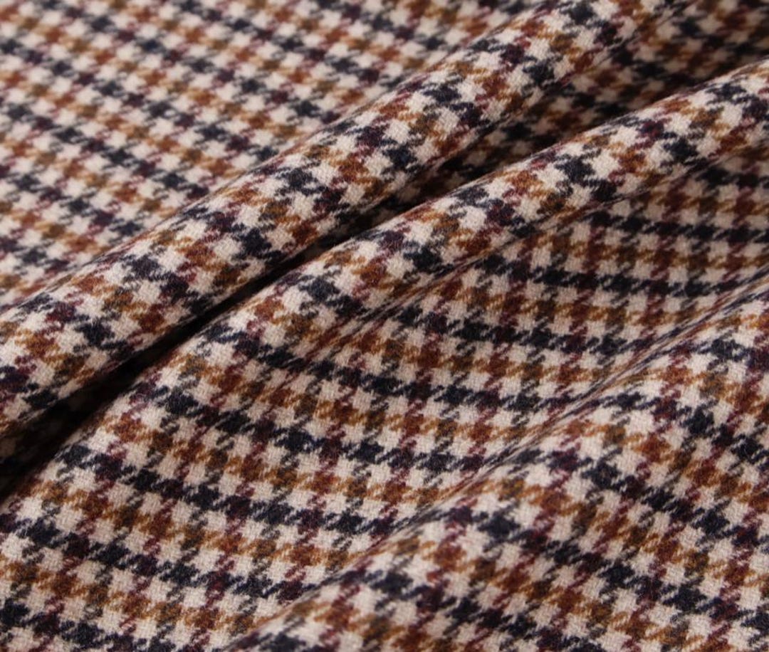 Houndstooth Wool Fabric by the Yard - Etsy