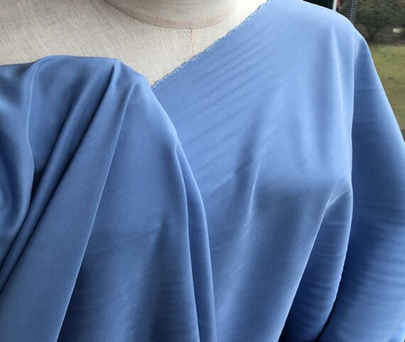 Blue Sand Washed Silk Fabric by the Yard - Etsy