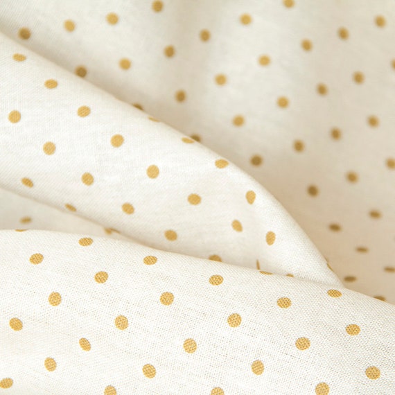 Dotted Print Linen Cotton Fabric by the Yard - Etsy