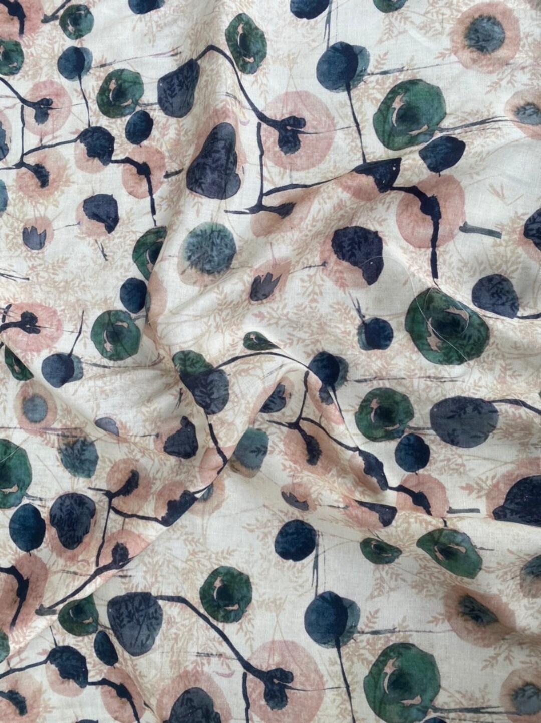 Print Tencel Linen Fabric by the Yard - Etsy