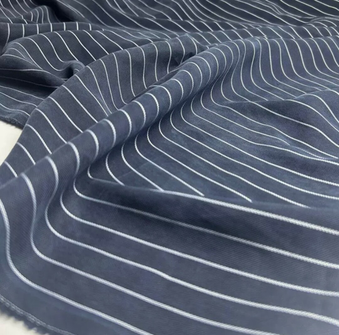 Striped Cupra Fabric, Striped Cupro Fabric by the Yard - Etsy