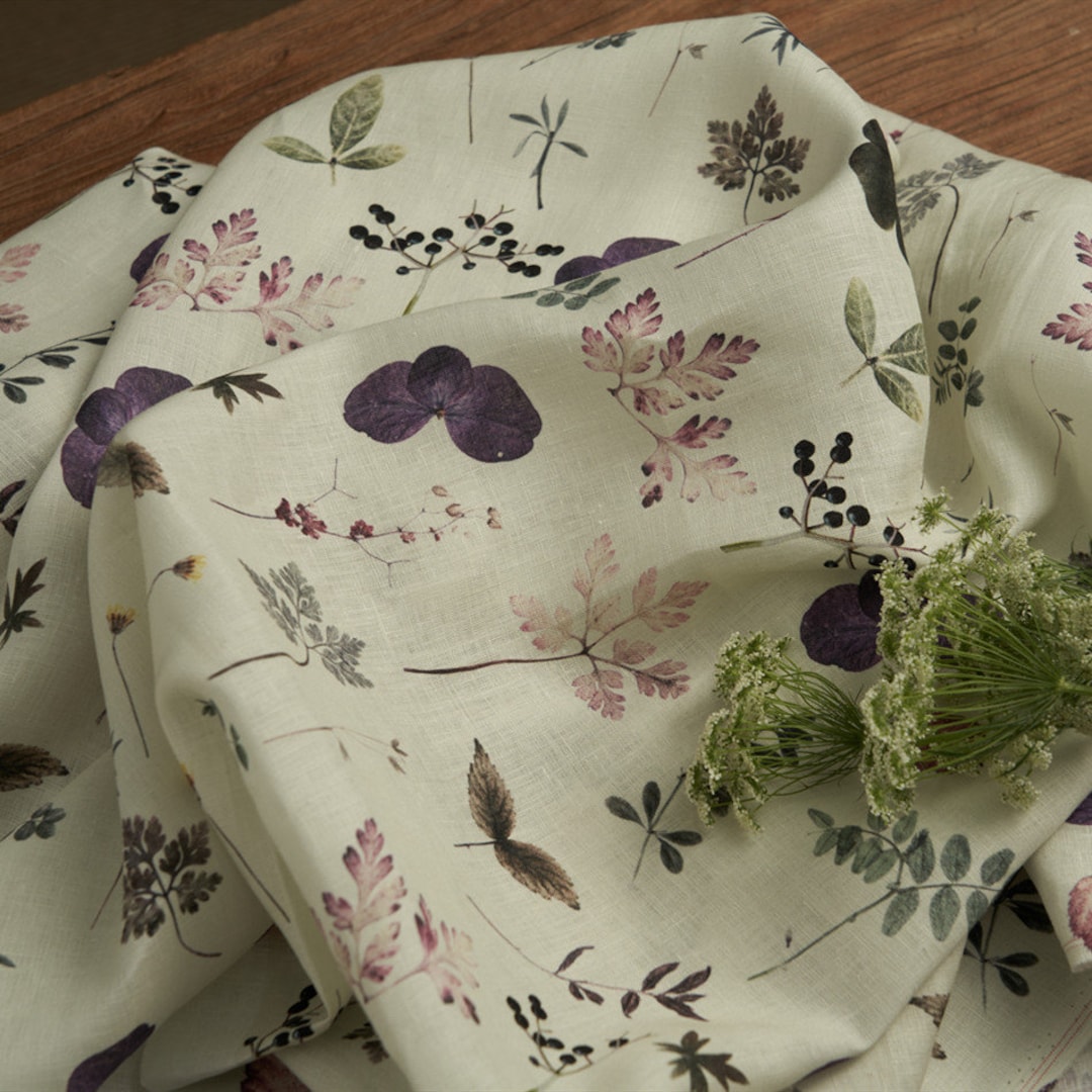 Print Linen Fabric by the Yard - Etsy