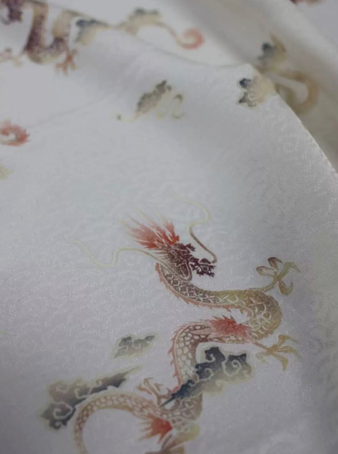 Dragon Jacquard Silk Fabric by the Yard - Etsy