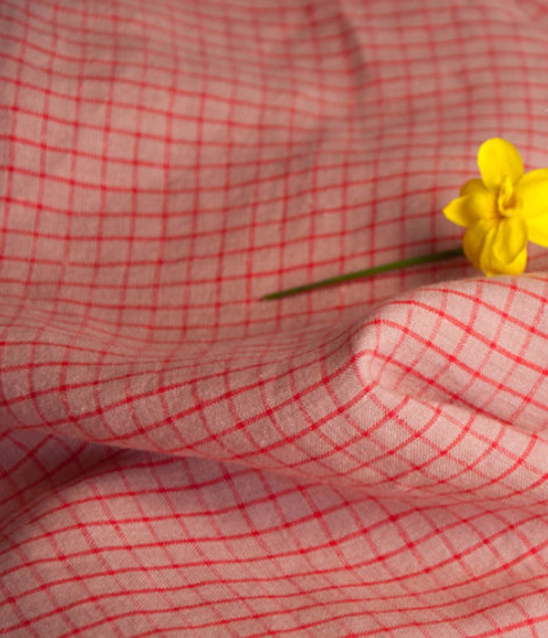 Plaid Linen Fabric Grid Gingham Checkered Linen Fabric by the - Etsy