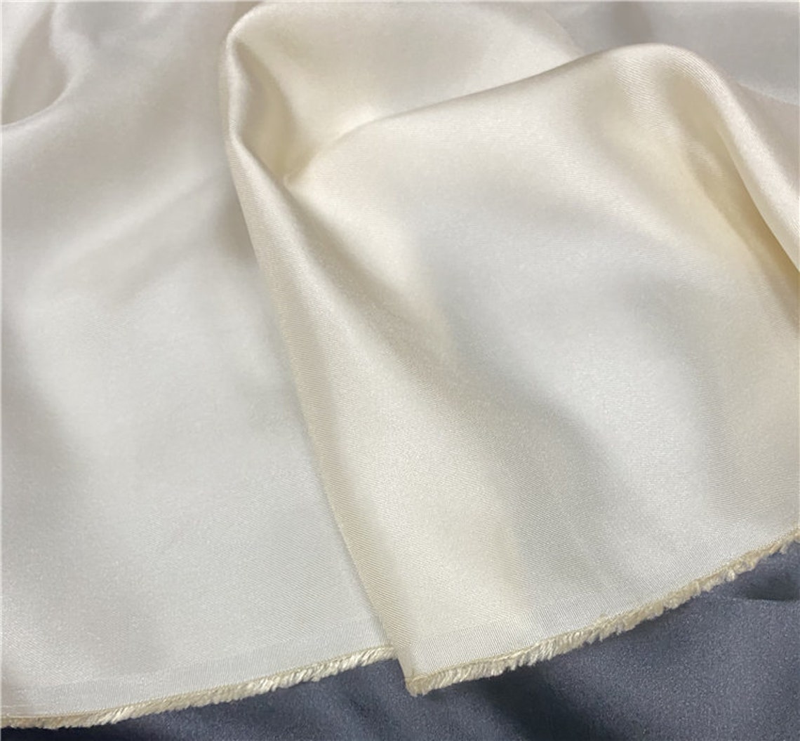 Cream White Twill Silk Fabric By The Yard Etsy