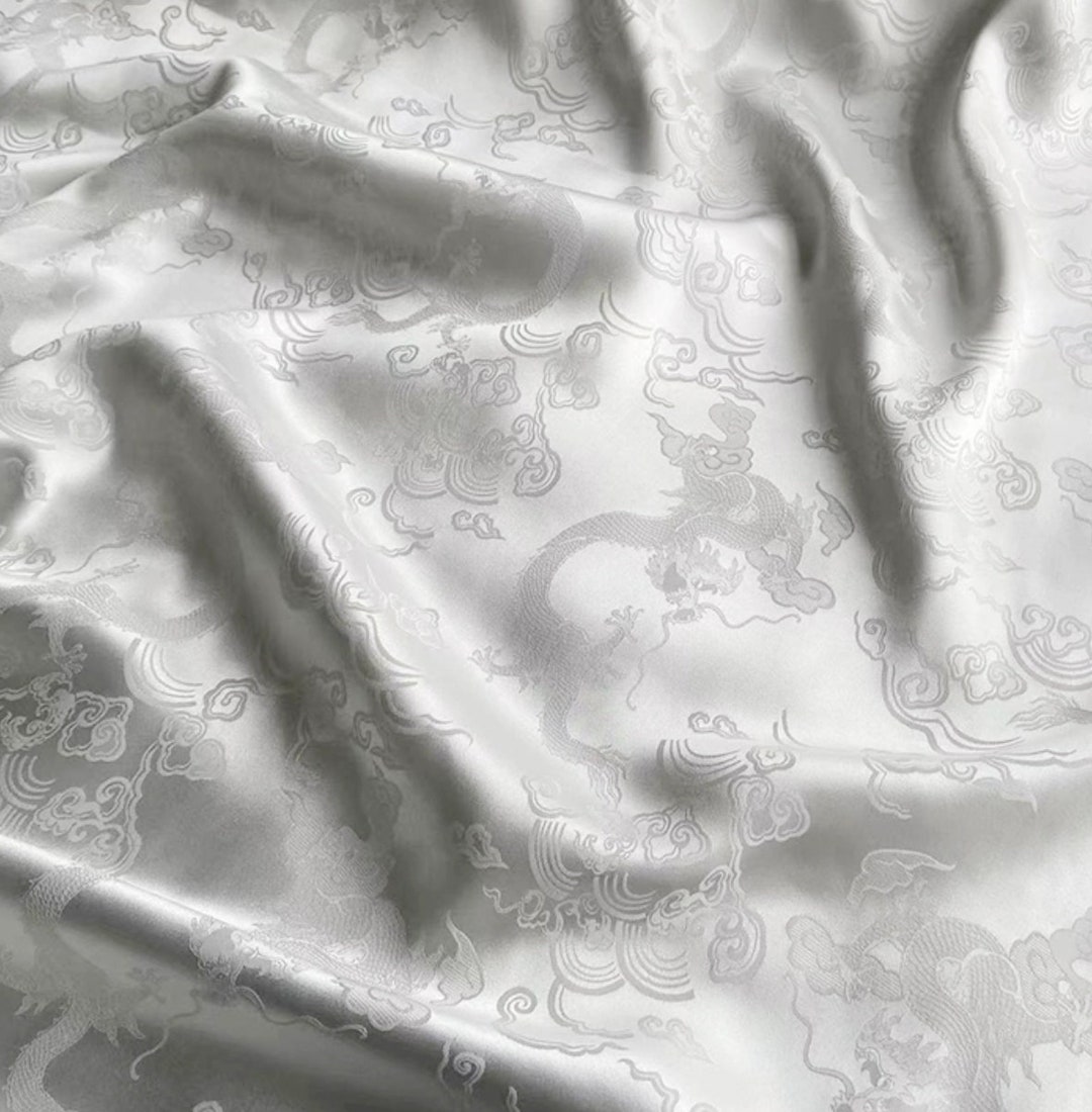 Dragon Jacquard Silk Fabric by the Yard - Etsy