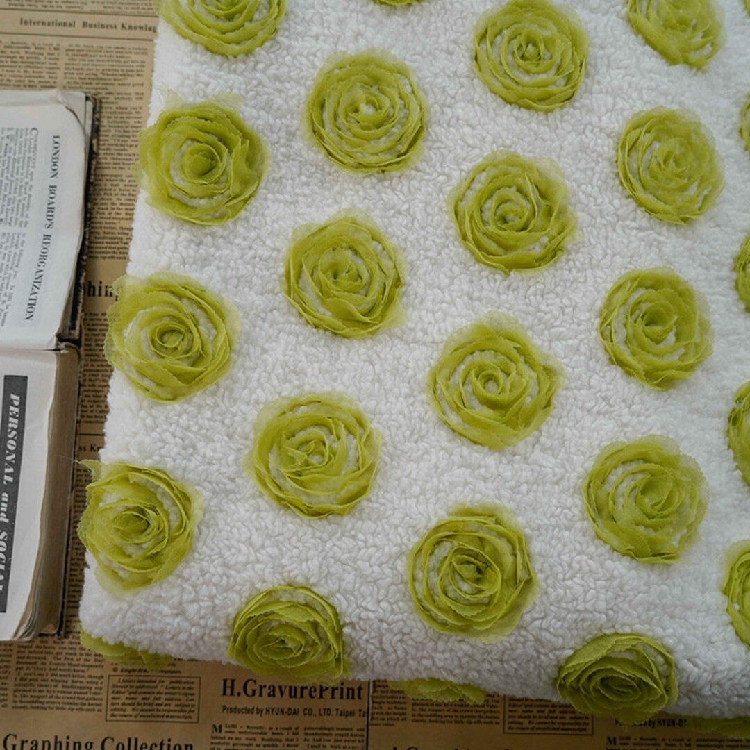 Berber Fleece Floral Knit Fabric by the Yard - Etsy