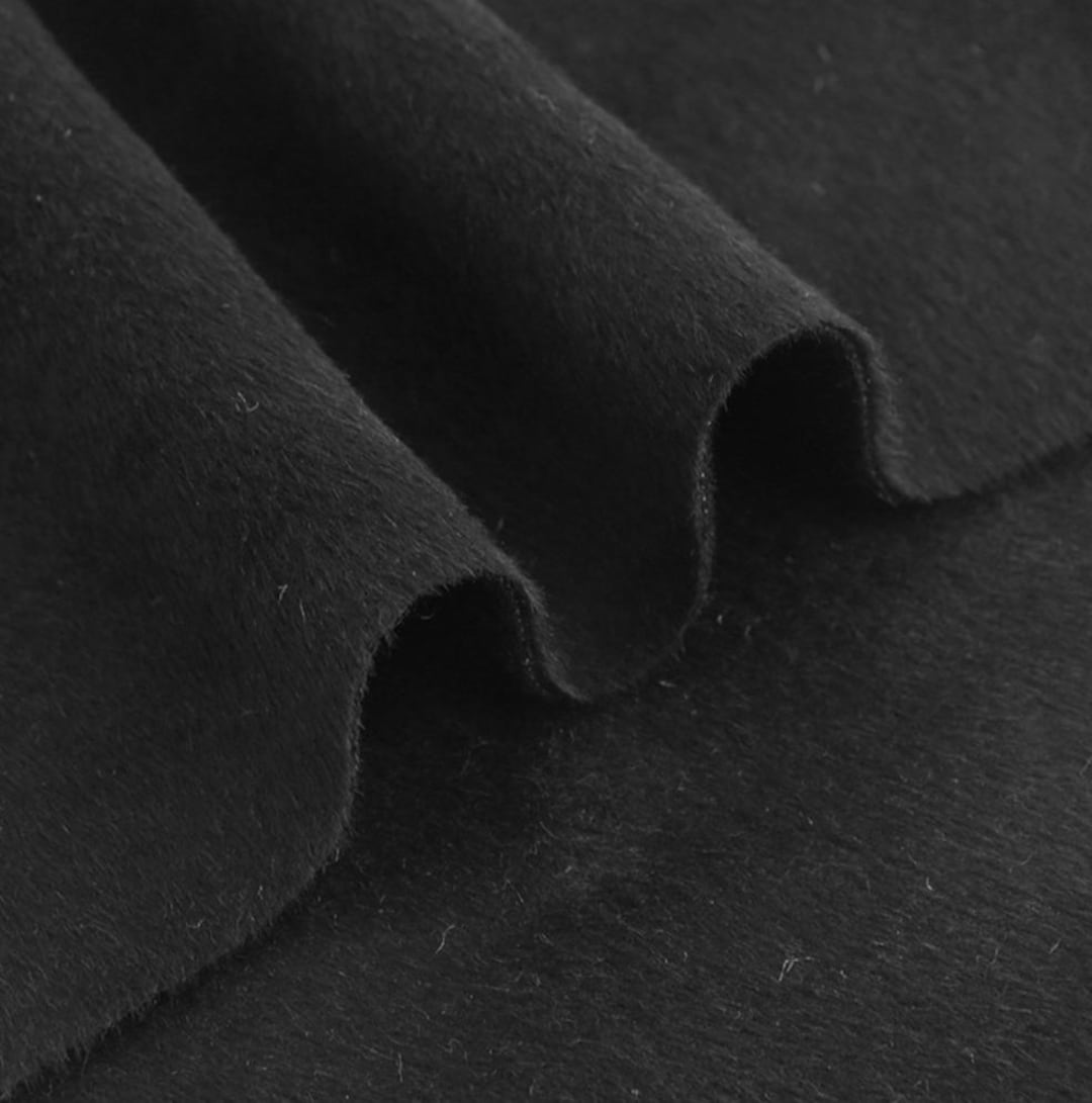 100% Camel Hair Wool Fabric by the Yard Double Faced in Black - Etsy