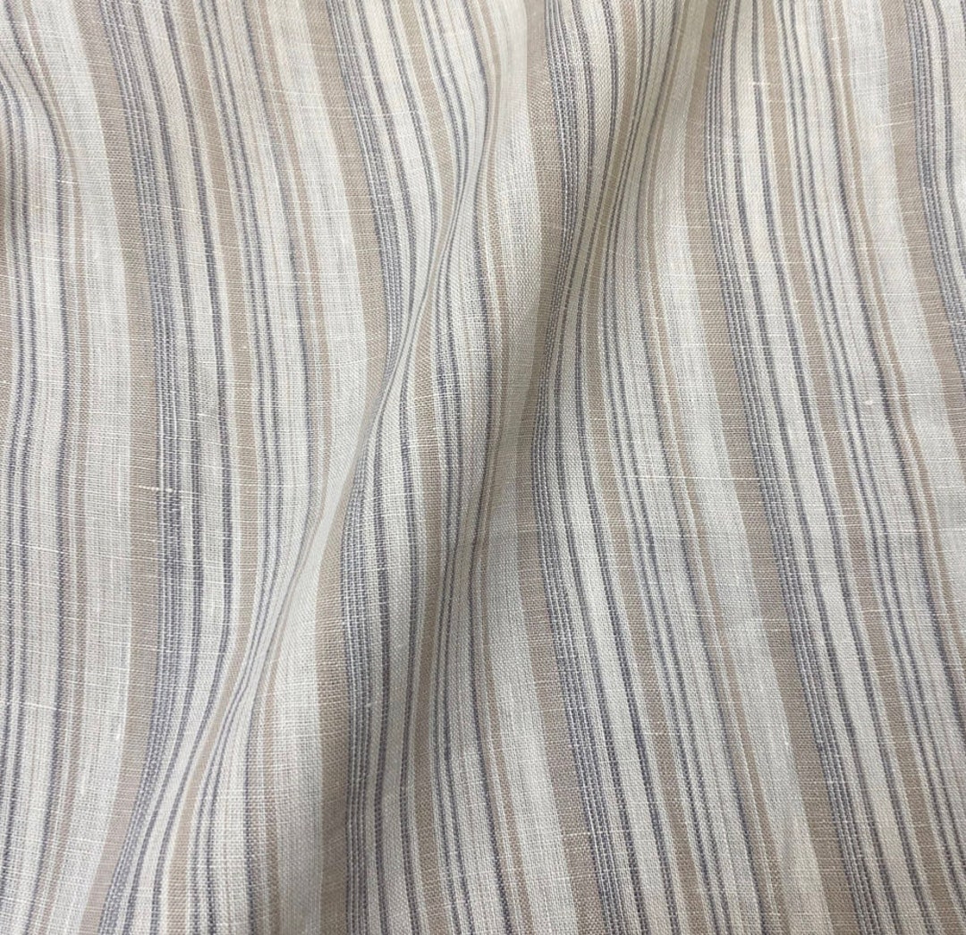 Striped Linen Fabric by the Yard - Etsy