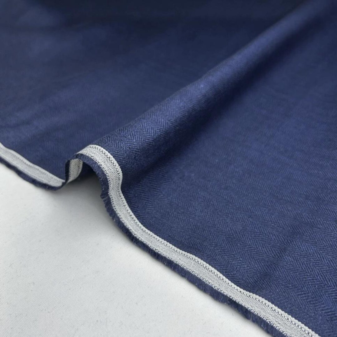 Herringbone Linen Fabric by the Yard - Etsy