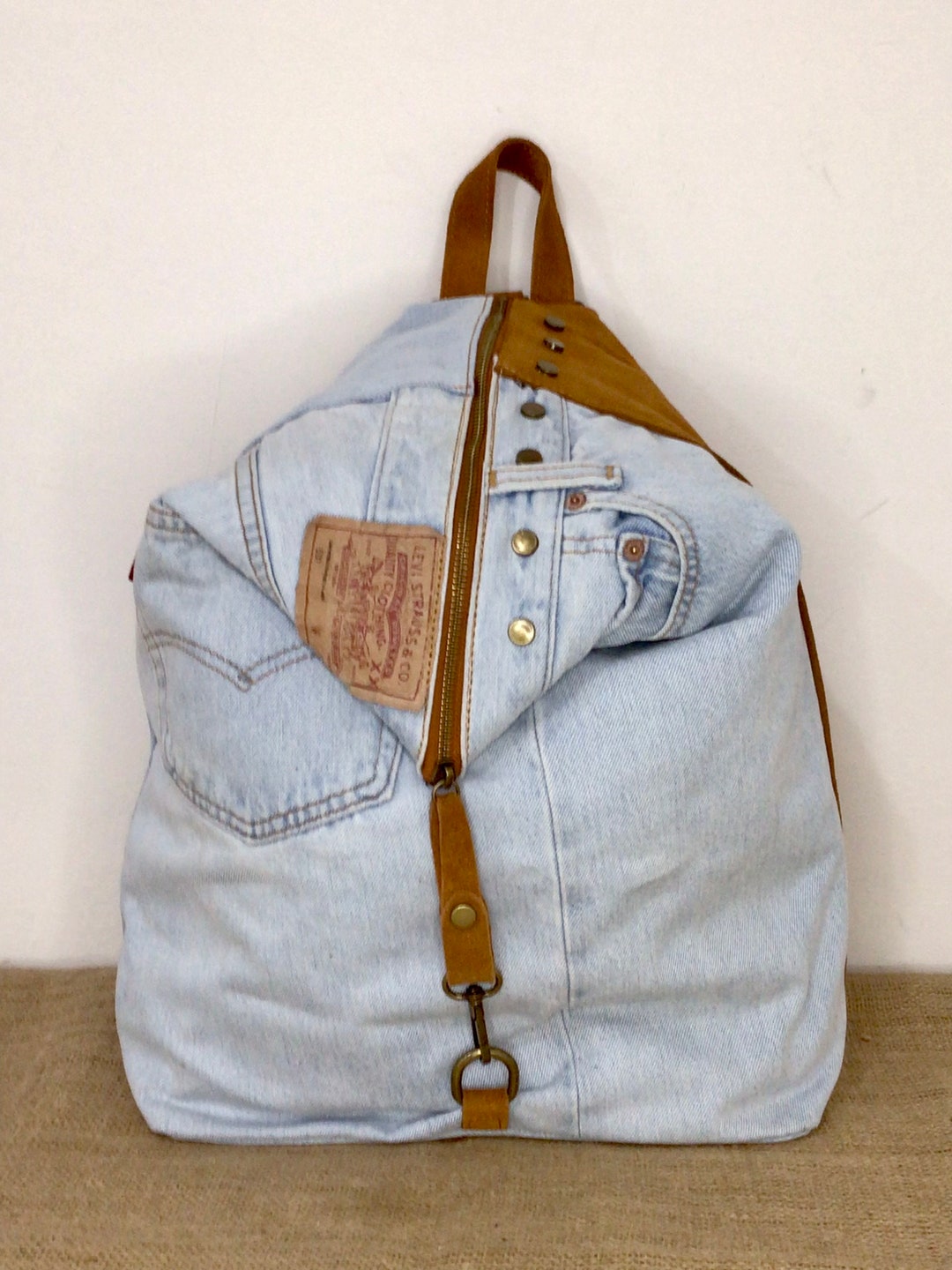 Jeans Backpack hamd-made - Etsy