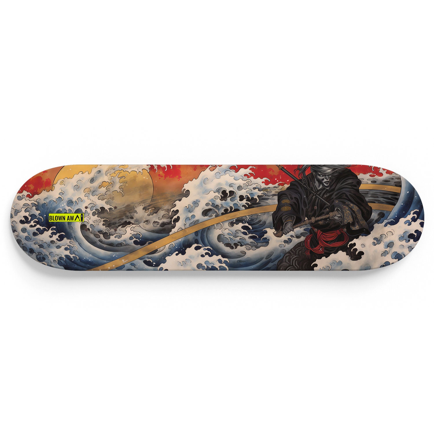Samurai Wave Skateboard Wall Art – Japanese Art Deck (8.25 X 32.25 Inch ...