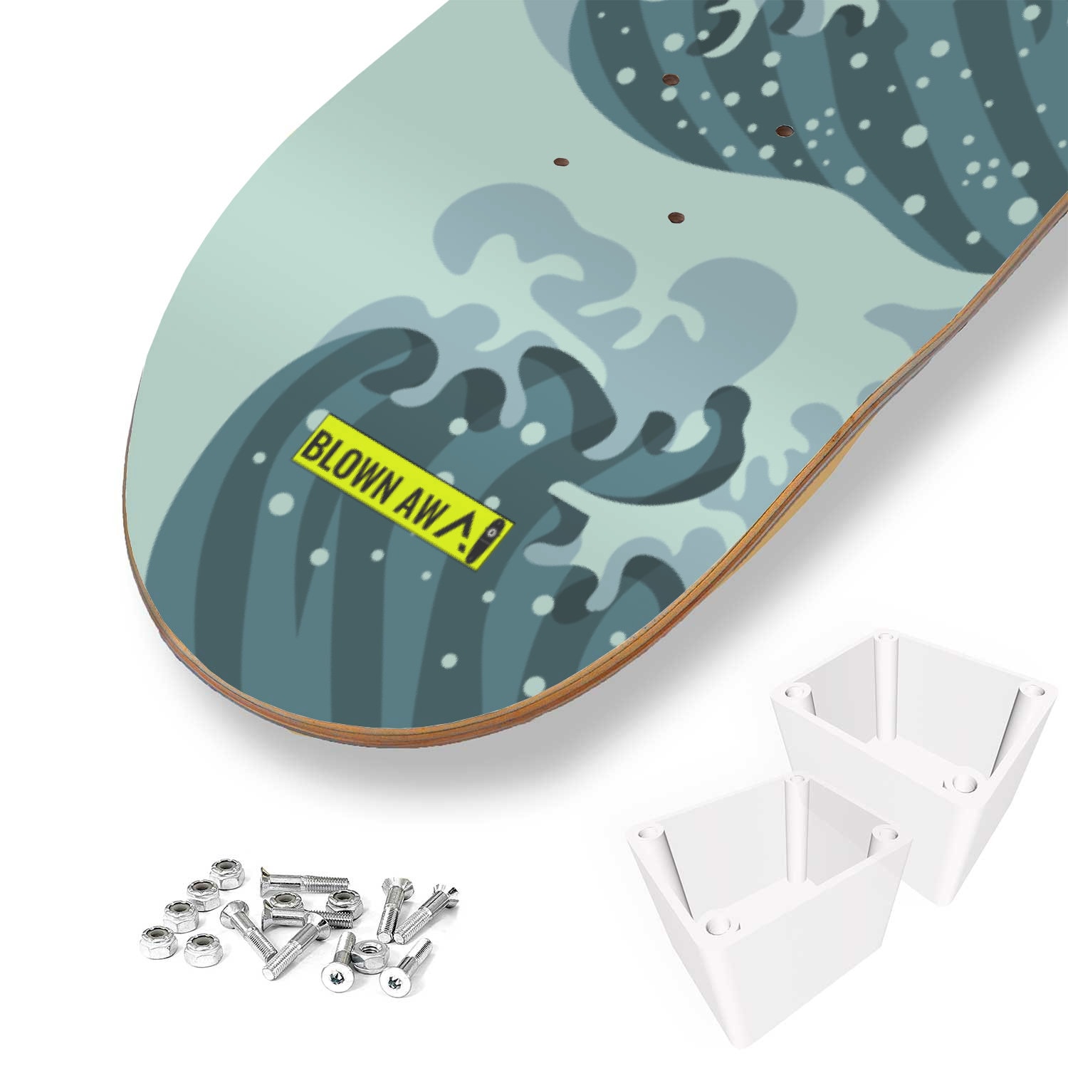Koi Fish Skateboard Wall Art – Yin Yang Wave Set USA Made - Etsy