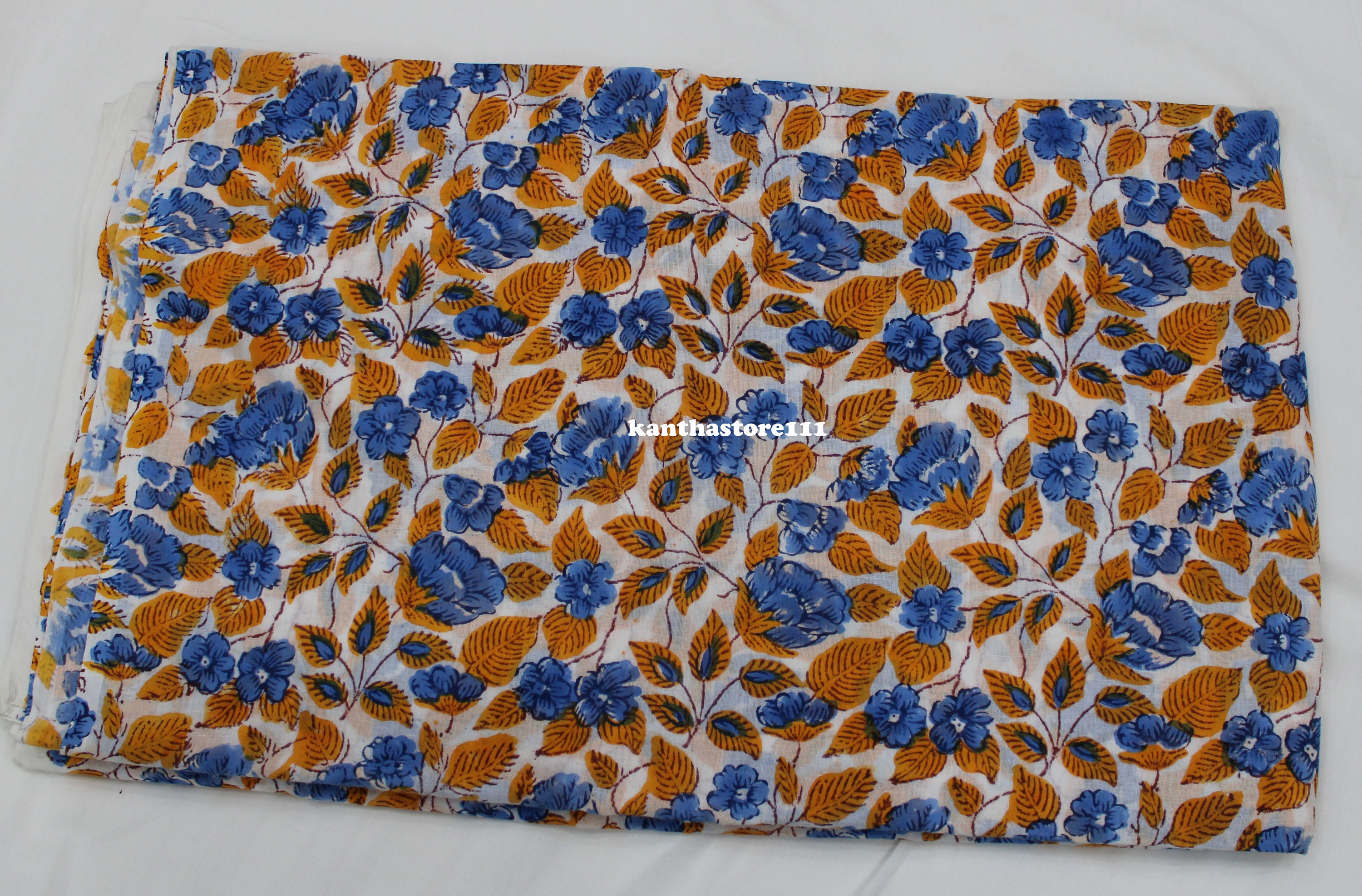 Light Weight Hand Block Fabric by the Yard Cotton Indian Fabric for ...