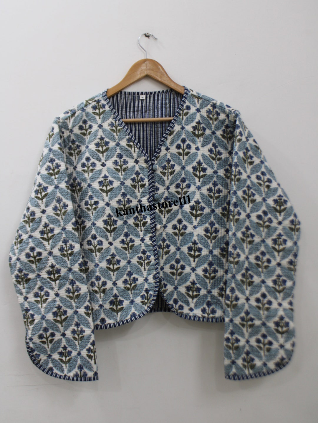 Block Print Quilted Cotton Jacket: Handmade Women's Wear - Etsy