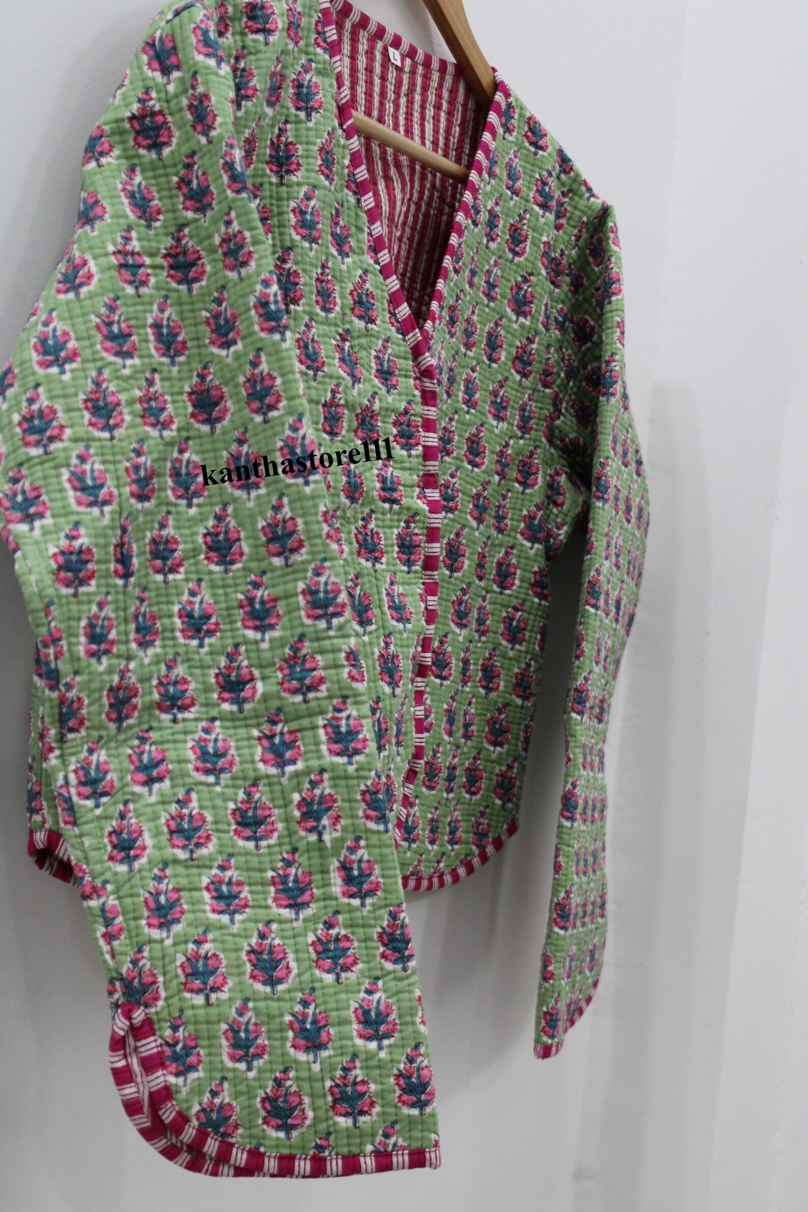 Floral Quilted Cotton Jacket: Reversible Women's Coat - Etsy