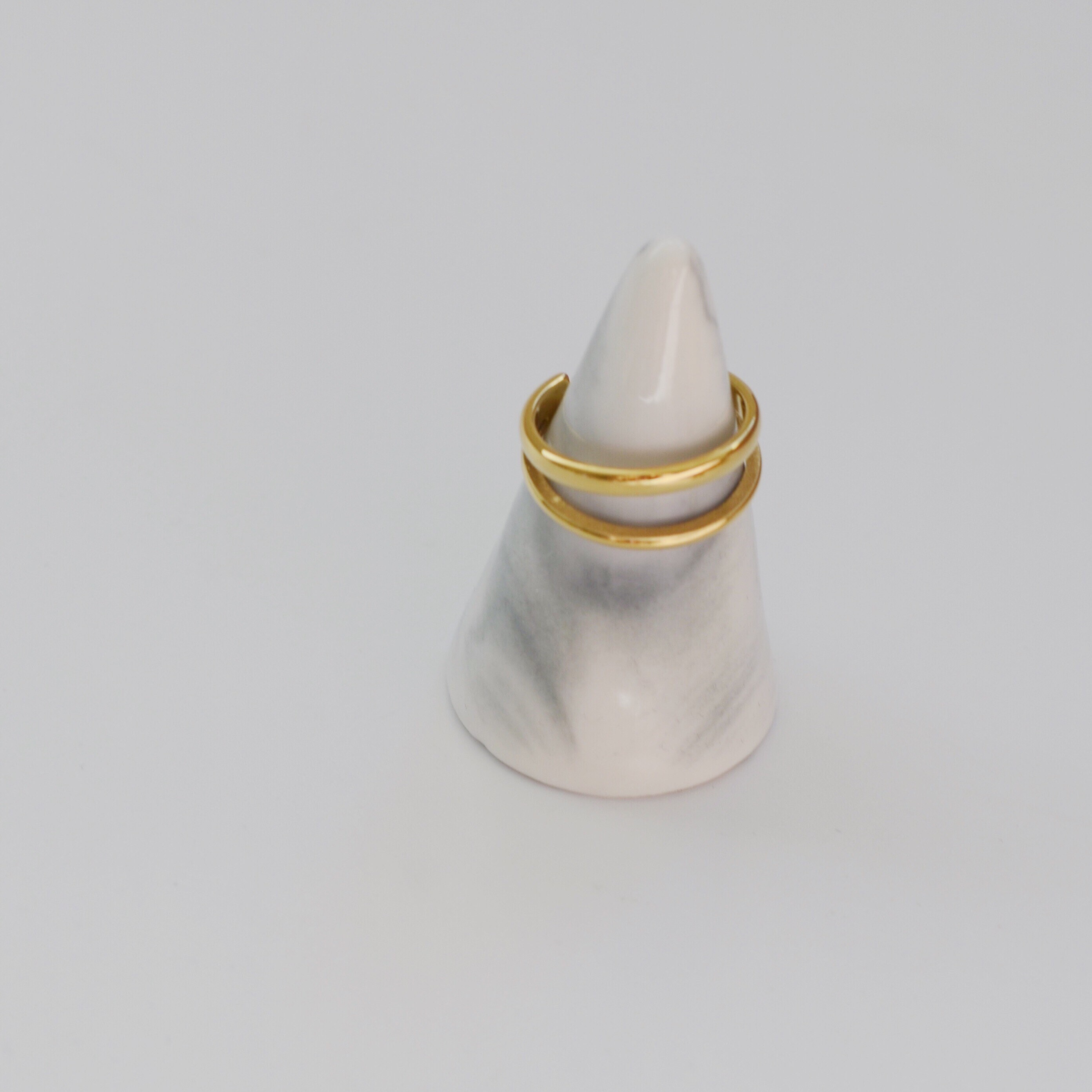 18K Gold Plated Double Band Ring Stacking Ring Women Jewelry | Etsy