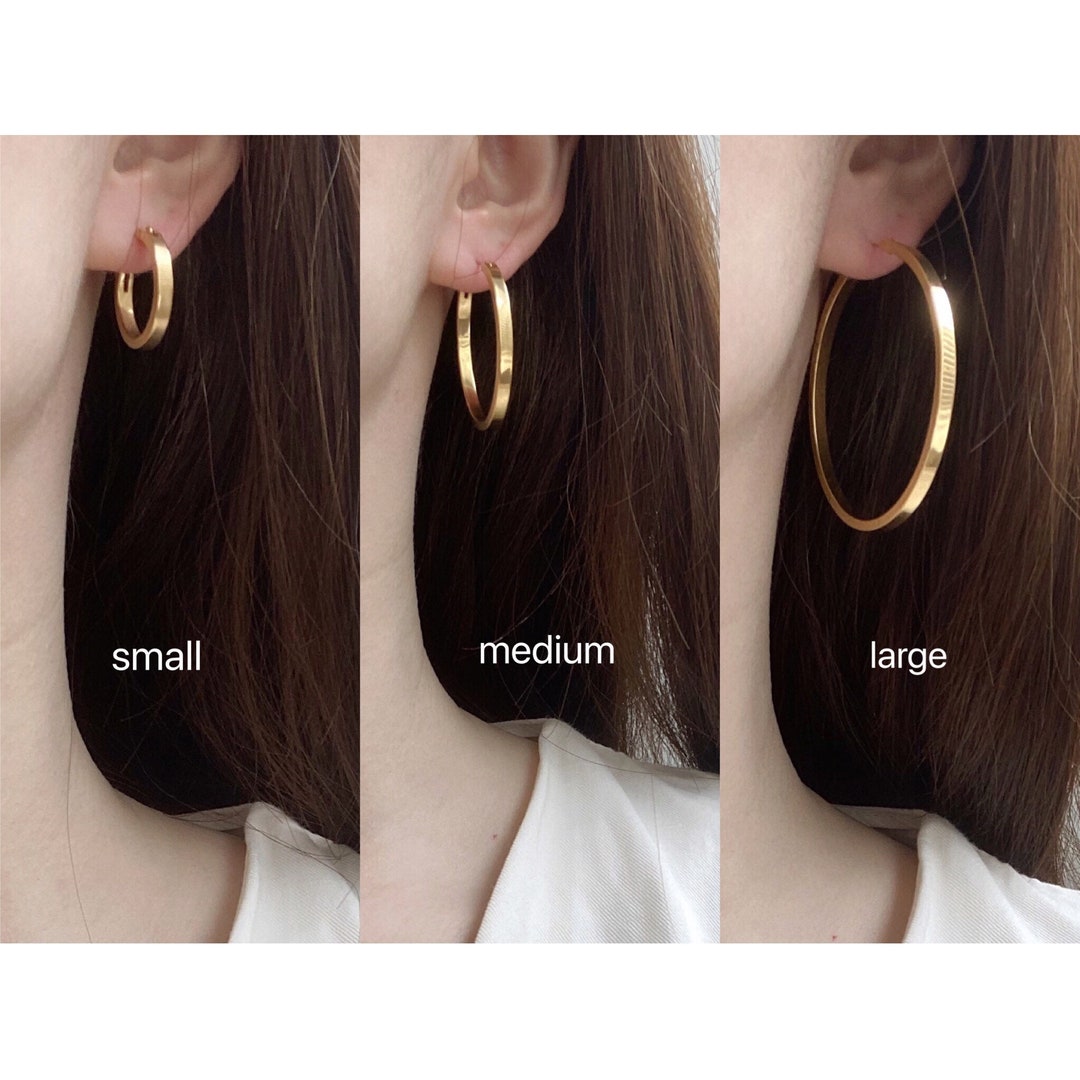 18K Gold Plated Closed Hoop Earrings, Simple Everyday Hoops, Minimalist ...