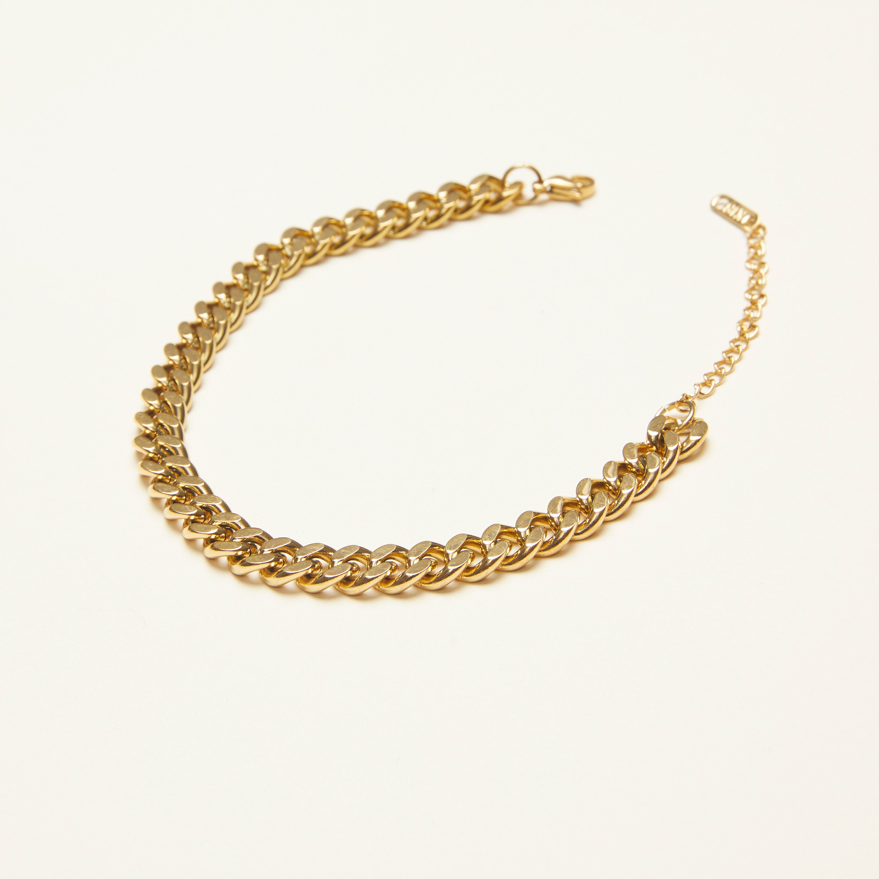 1 Piece - 18K Gold Plated Chunky Round Curb Chain Anklet (3 Styles ...