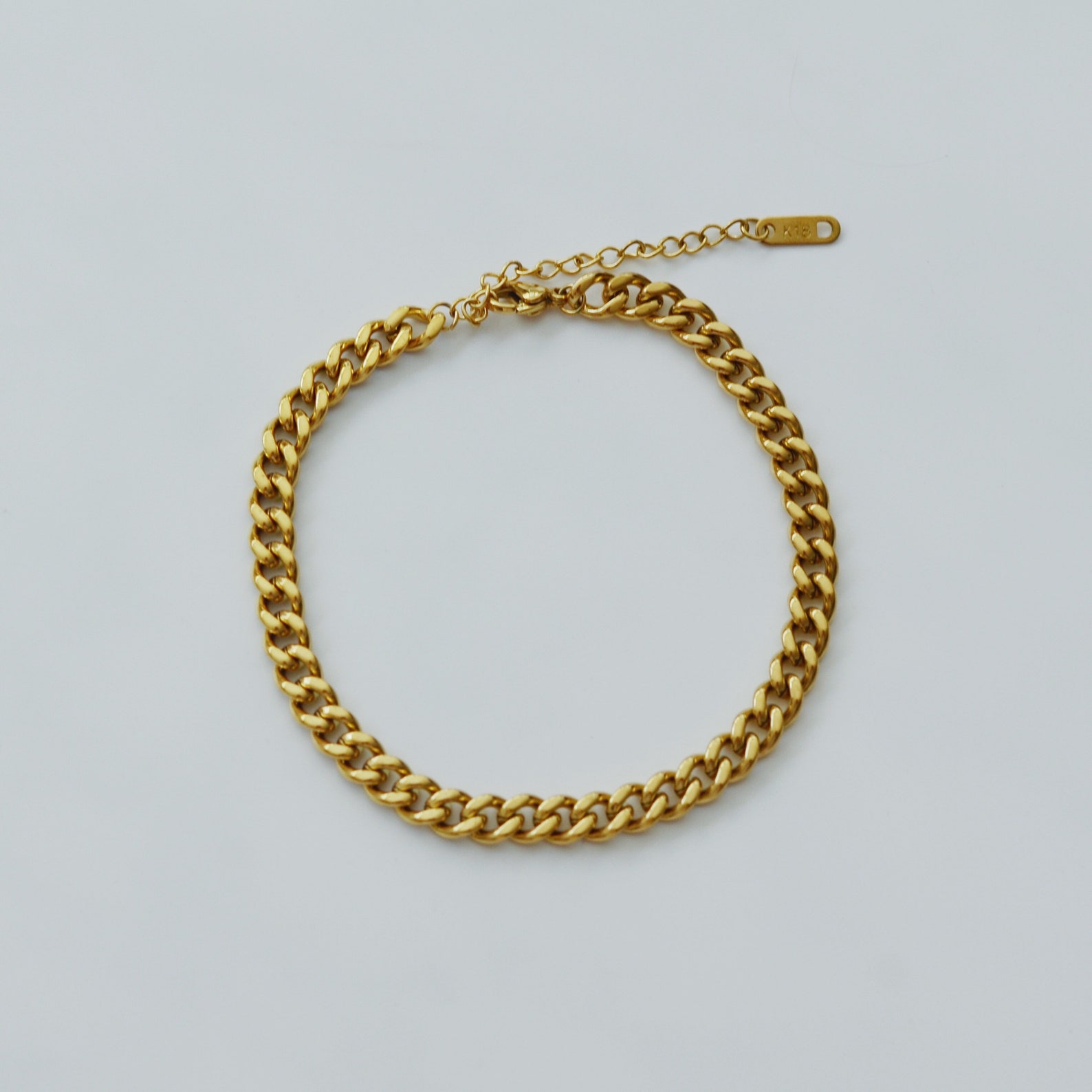 1 Piece 18K Gold Plated Chunky Round Curb Chain Anklet 3 | Etsy