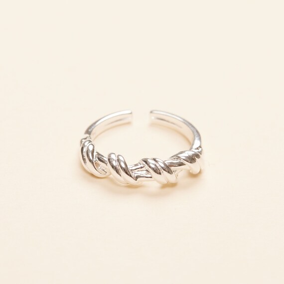 925 Sterling Silver Twist Knot Ring, Two Colors, Gold… - Gem