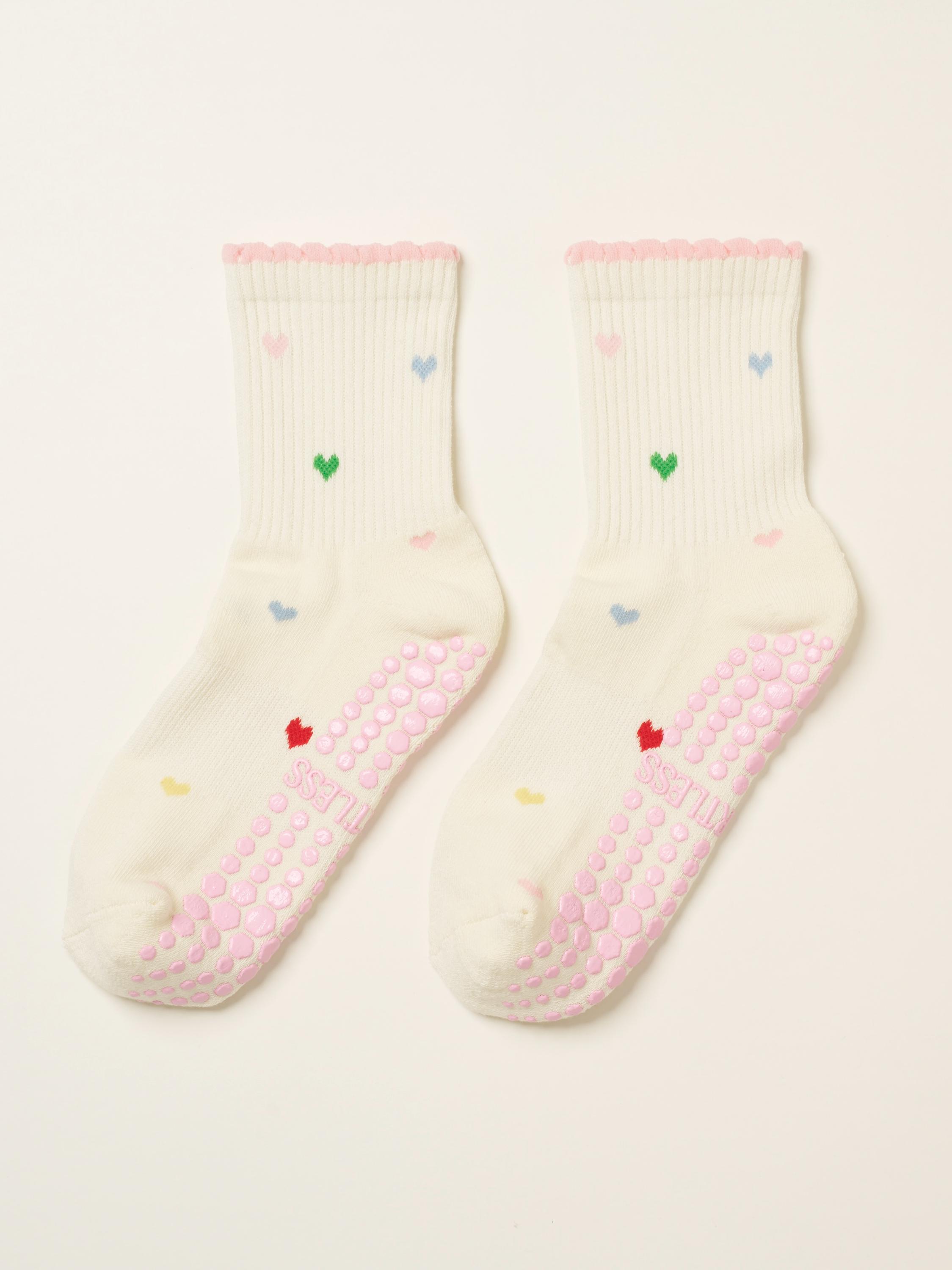 Mini Heart Grip Socks: Effortless Club Pilates, Barre, Yoga - Non-slip ...