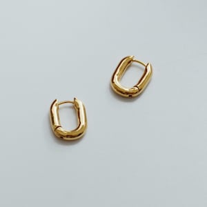 18K Gold Plated French Mini Hoop Earrings, Minimalist Style Hoops - Etsy