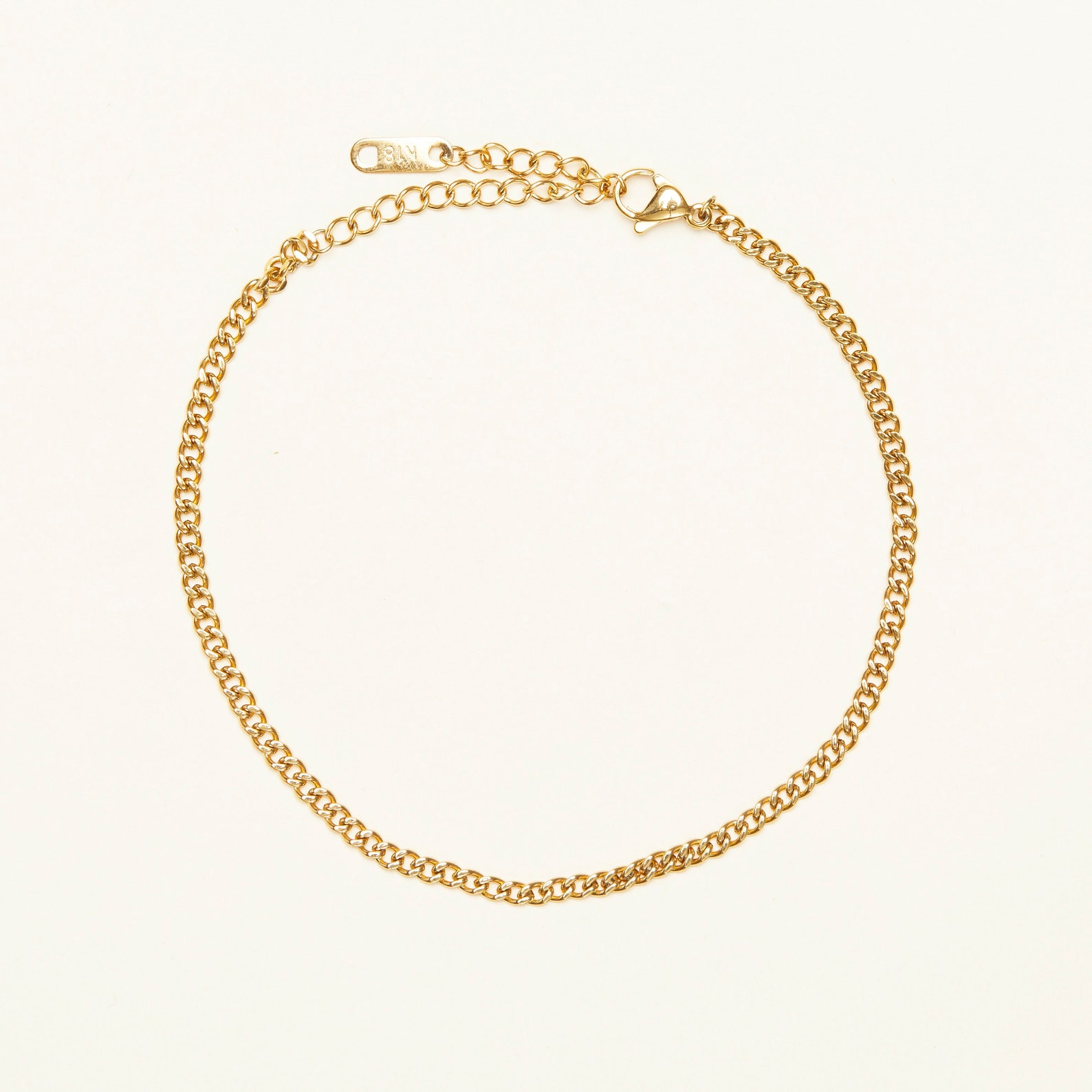 1 Piece - 18K Gold Plated Chunky Round Curb Chain Anklet (3 Styles ...