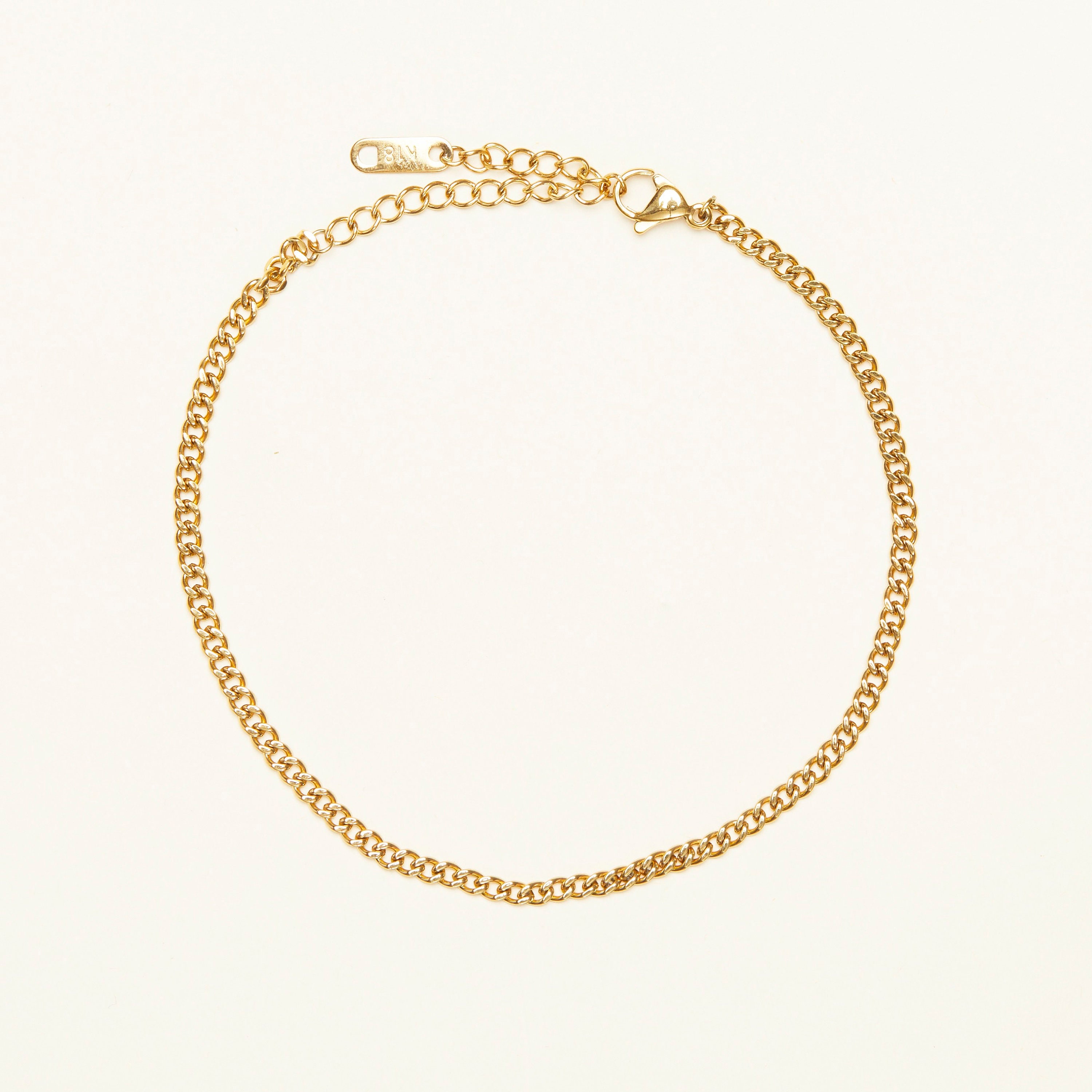 1 Piece - 18K Gold Plated Chunky Round Curb Chain Anklet (3 Styles ...