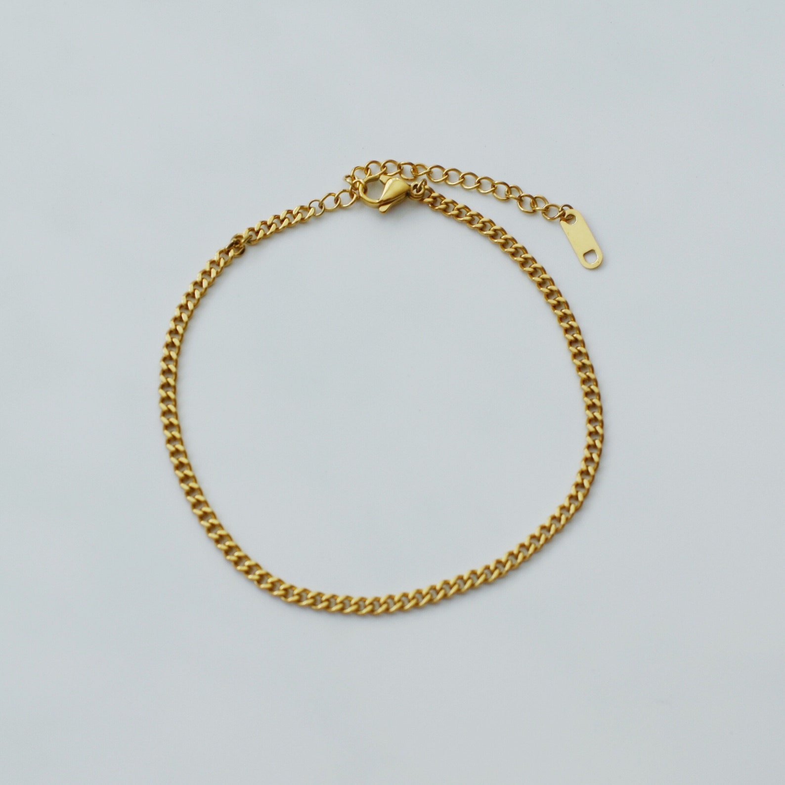 1 Piece 18K Gold Plated Chunky Round Curb Chain Anklet 3 | Etsy