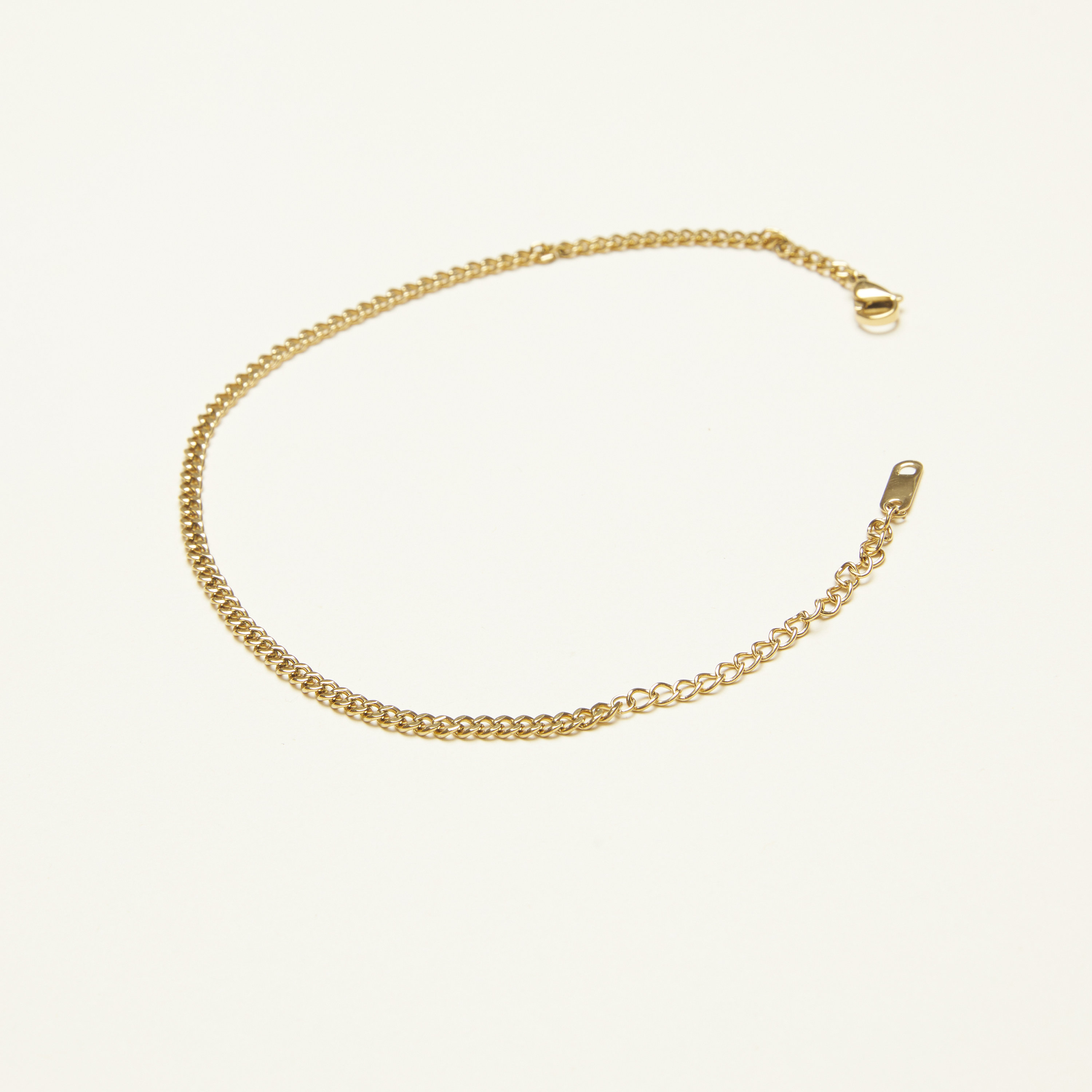 1 Piece - 18K Gold Plated Chunky Round Curb Chain Anklet (3 Styles ...