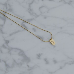 18K Gold Plated Lucky Seven Charm Necklace, Number Pendant Necklace ...