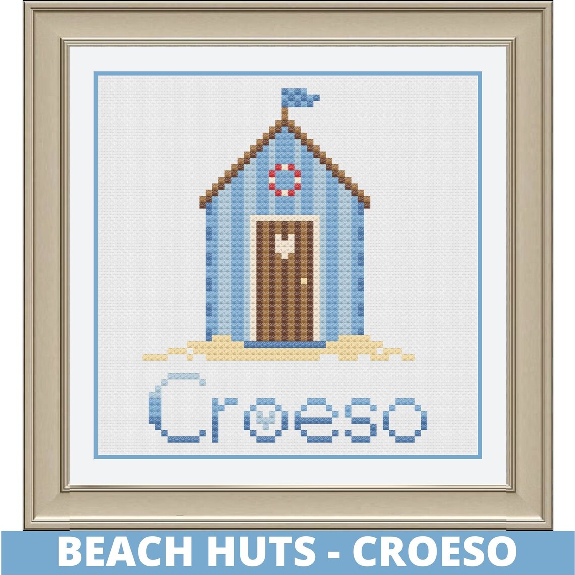 Welcome and Croeso Beach Huts Bundle Printable Cross Stitch - Etsy