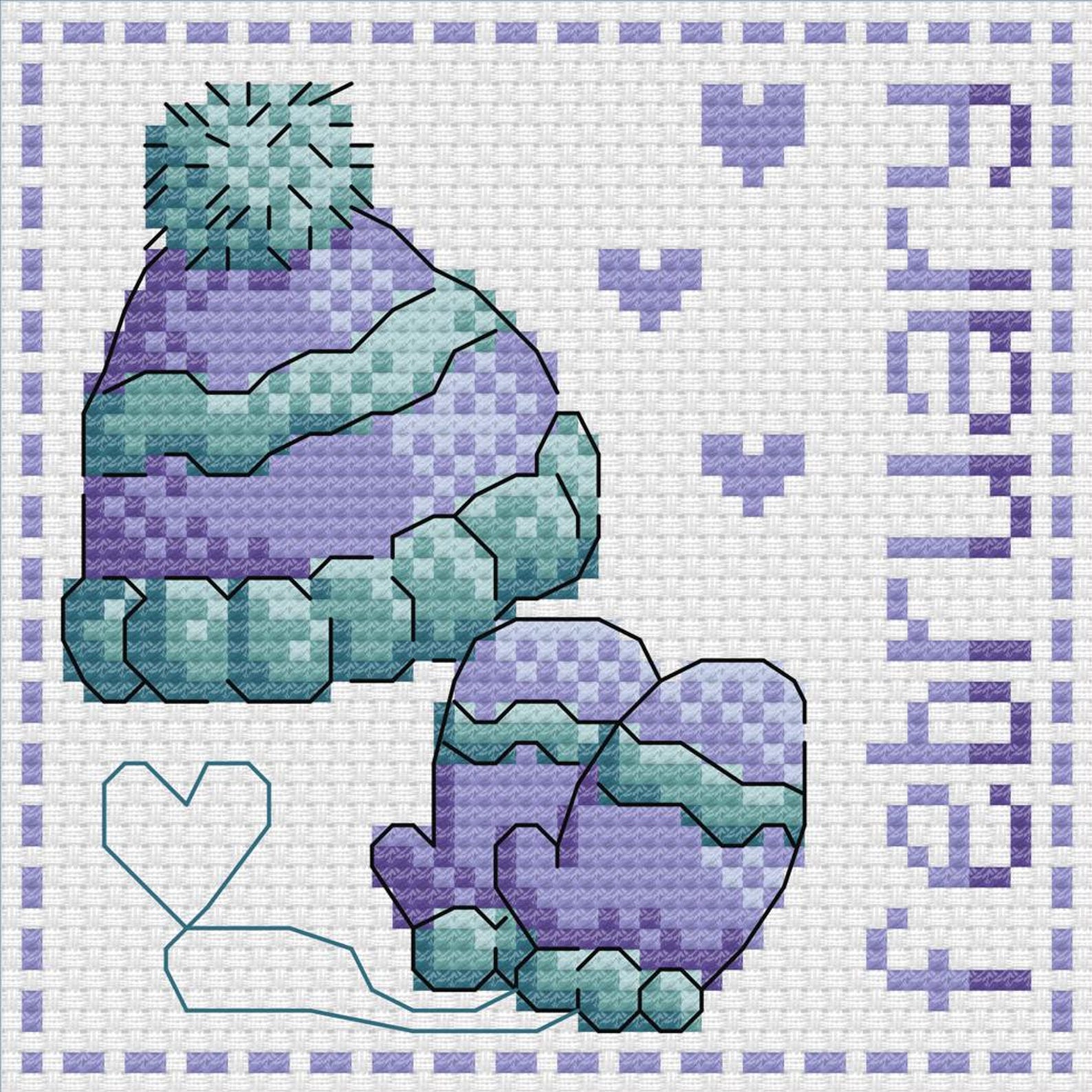 Monthly Calendar February Printable Cross Stitch Chart Pattern Digital ...