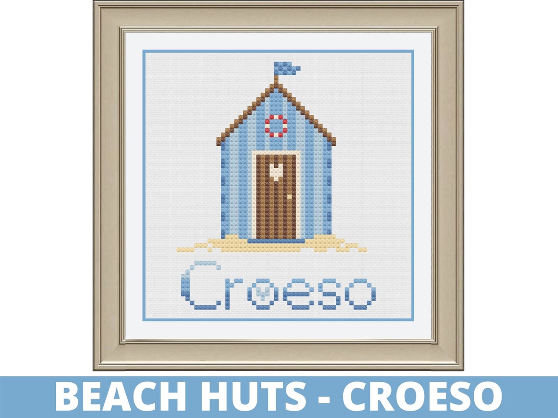 Welcome and Croeso Beach Huts Bundle Printable Cross Stitch - Etsy