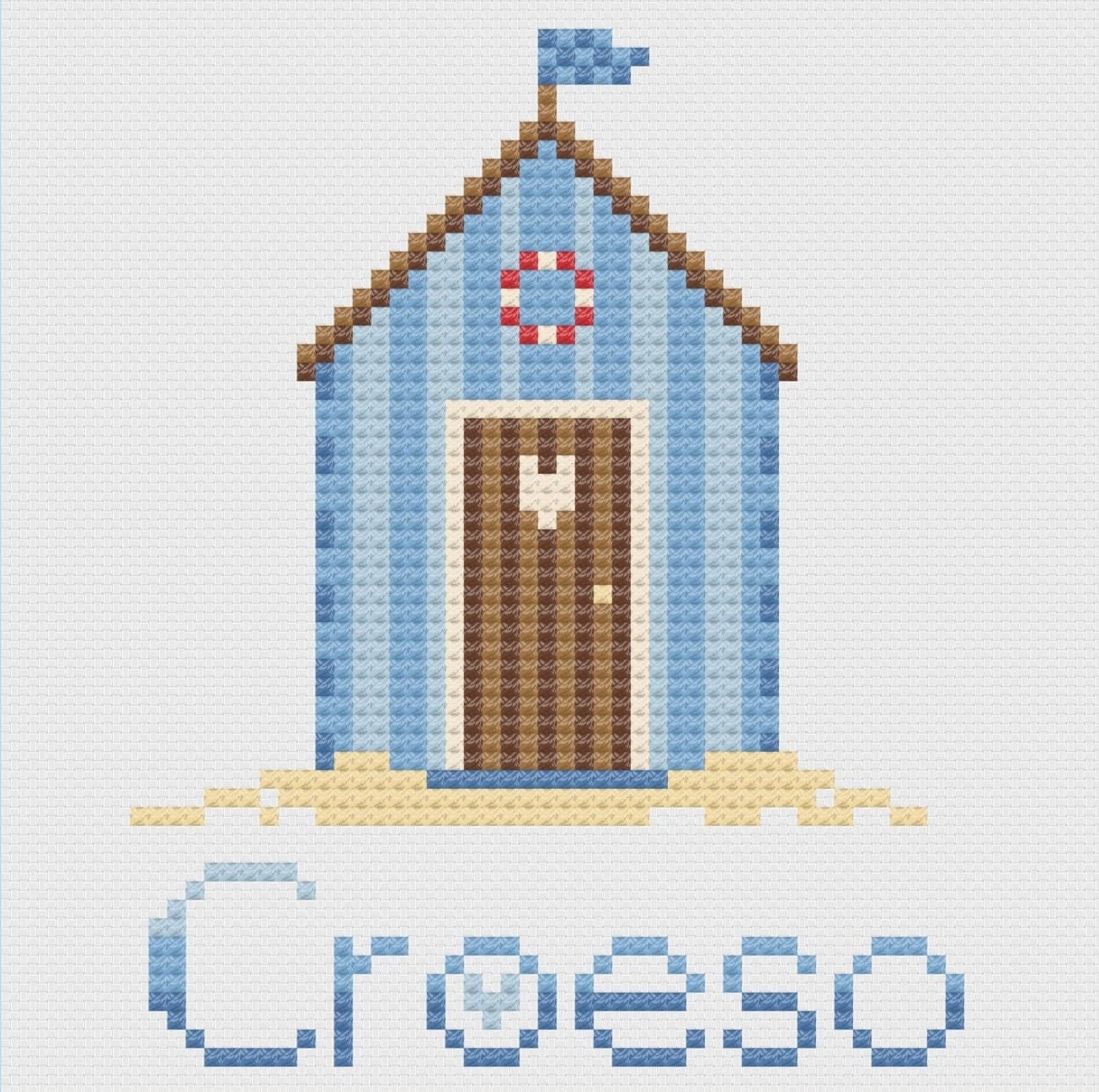 Welcome and Croeso Beach Huts Bundle Printable Cross Stitch Chart ...