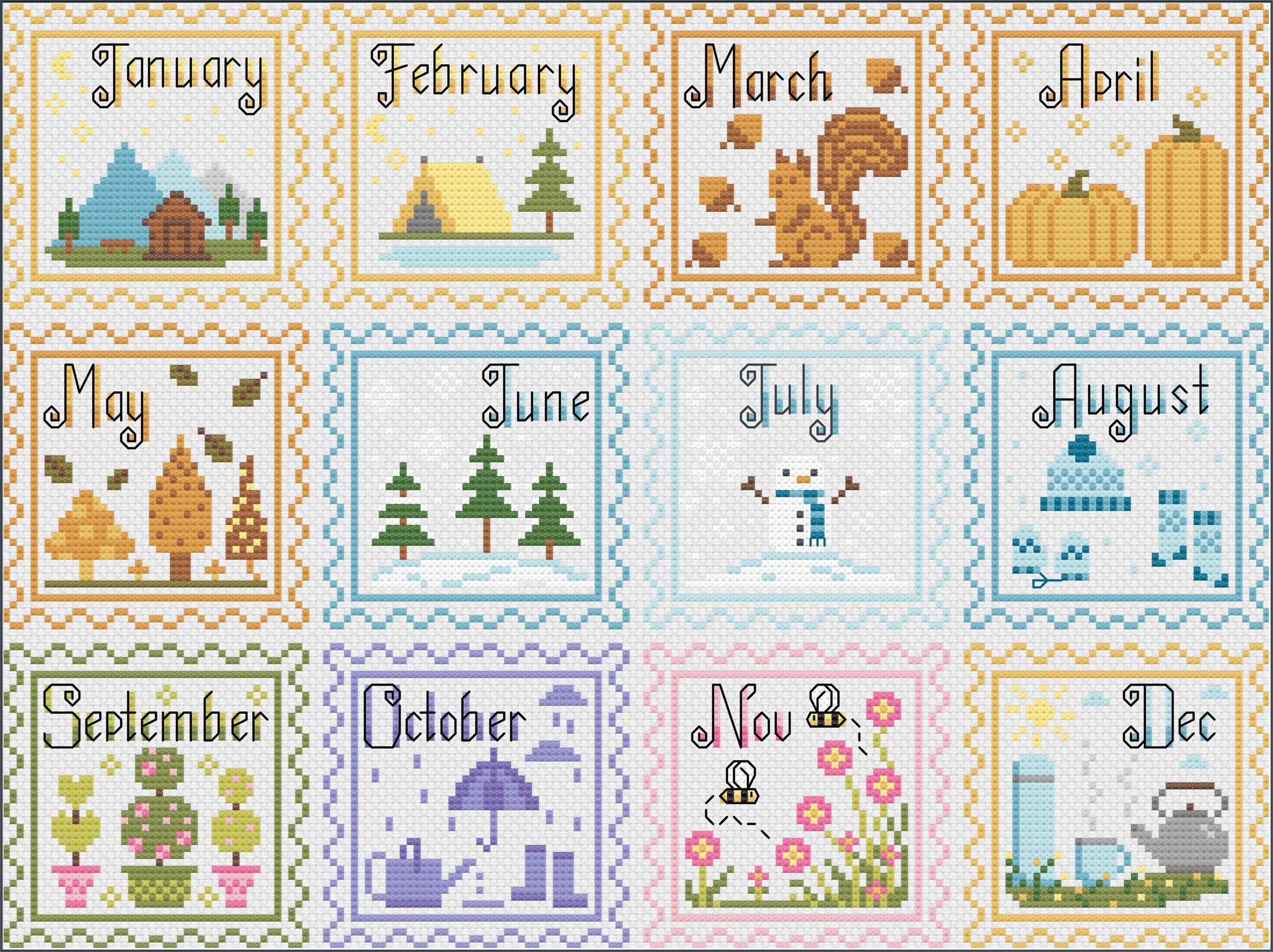 Mini Monthly Calendar Southern Hemisphere Digital PDF - Etsy