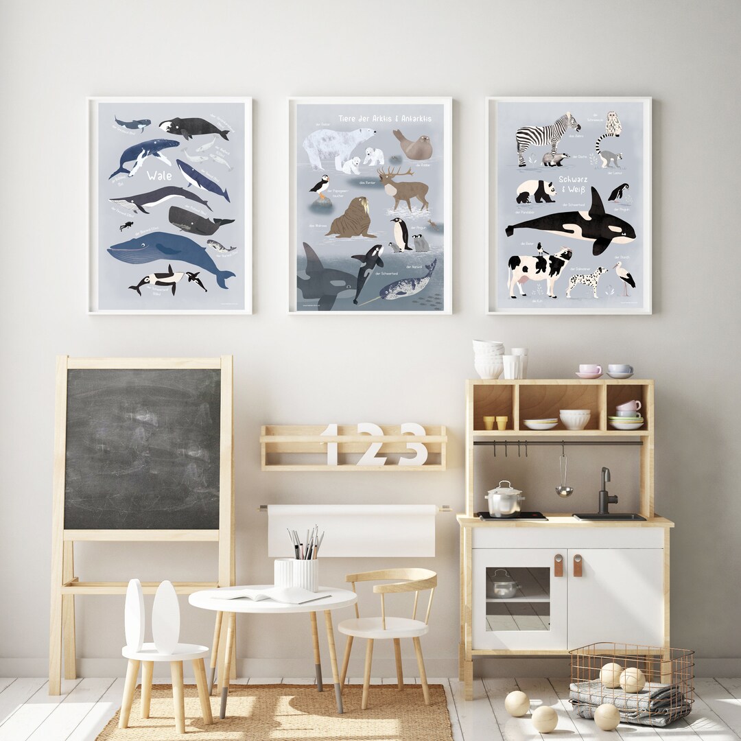Poster Set, Kinderposter Set, DIN A4, DIN A3 & DIN A2, Poster ...